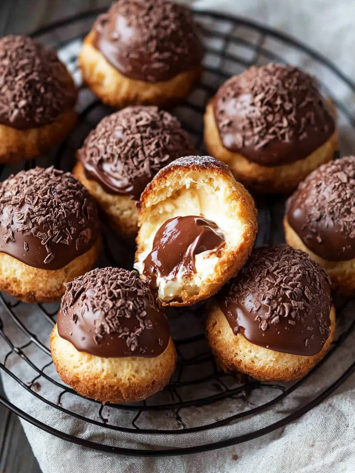 Irresistible Chocolate Cream Puffs with Decadent Filling