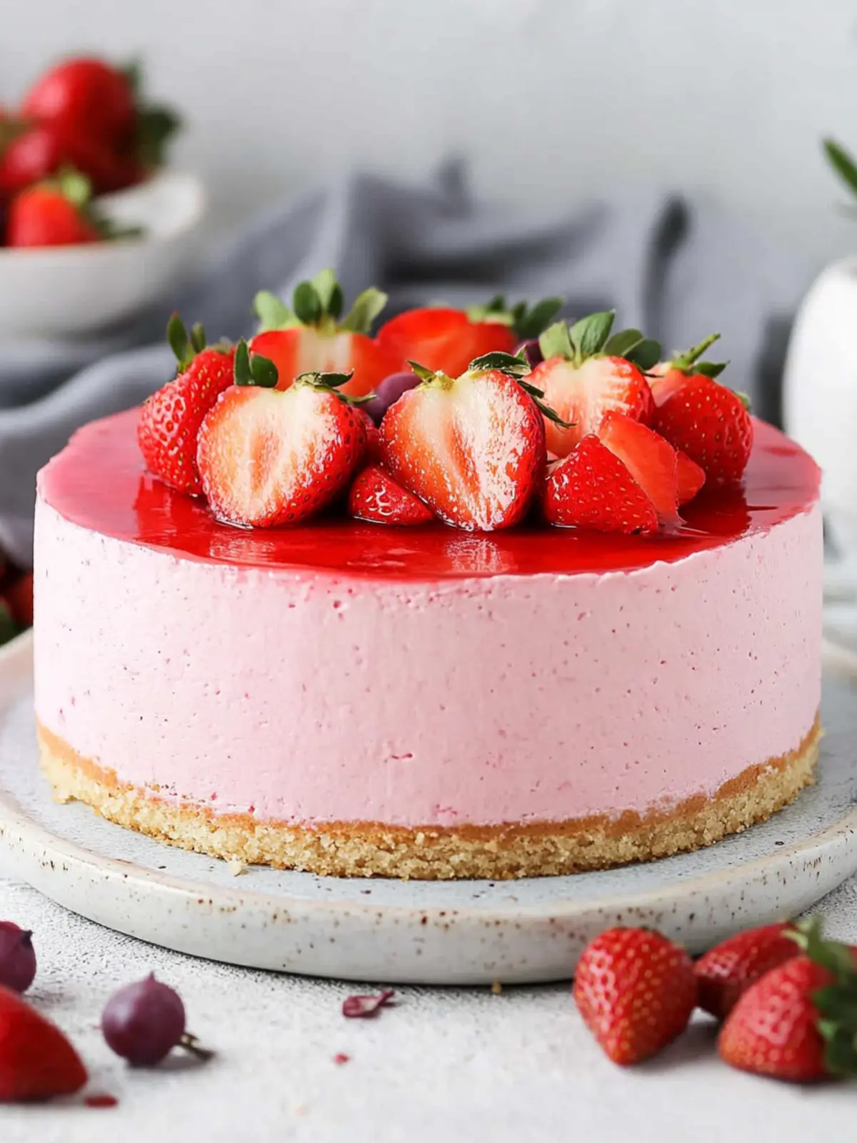 Irresistibly Delicious Strawberry Mousse Cake for Summer