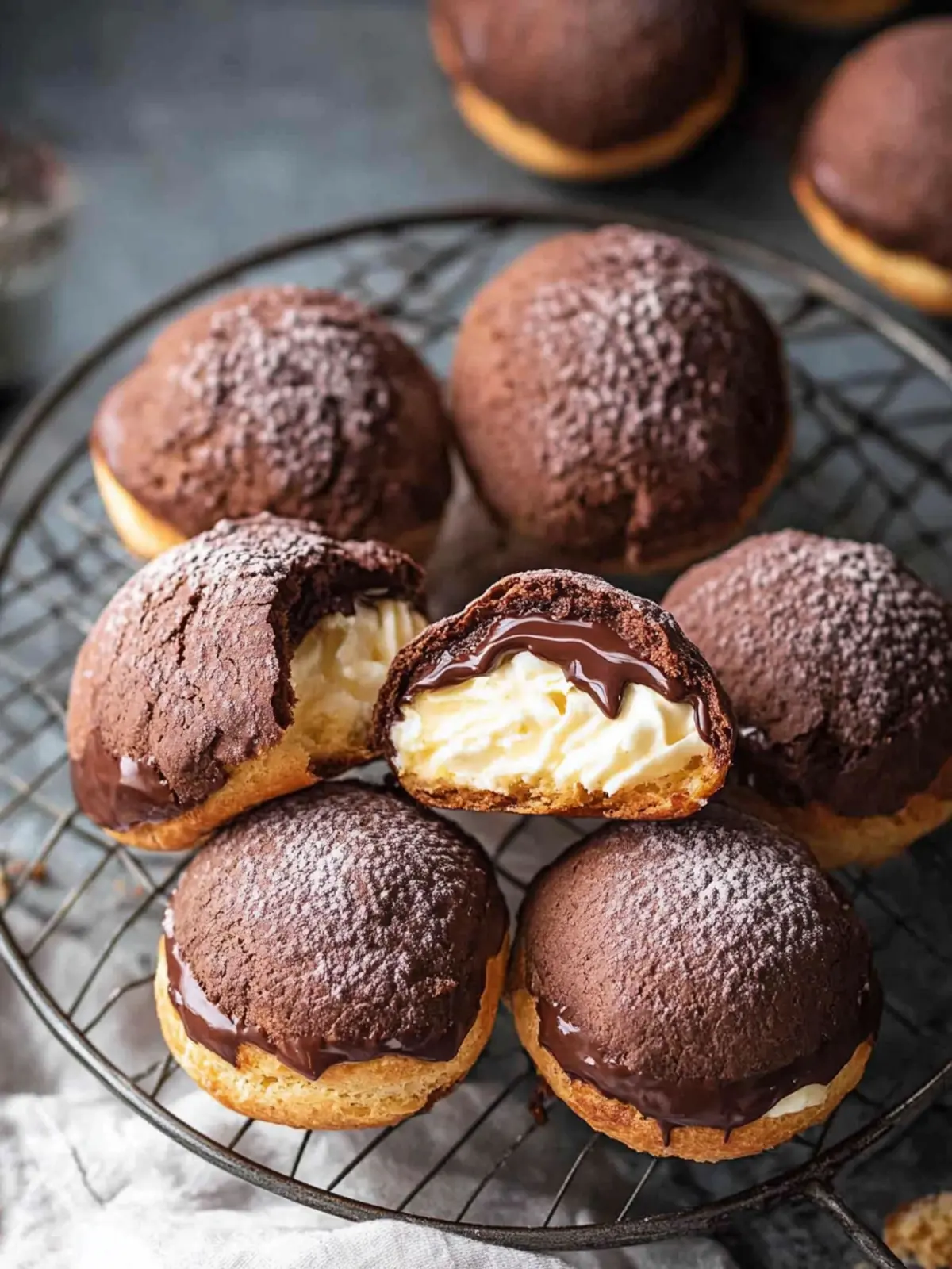 Irresistible Chocolate Cream Puffs with Decadent Filling