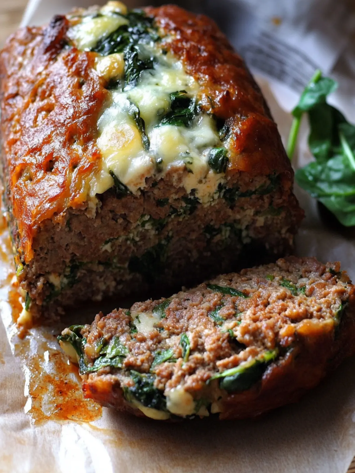 Easy Spinach and Mozzarella Stuffed Meatloaf: A Delicious Delight
