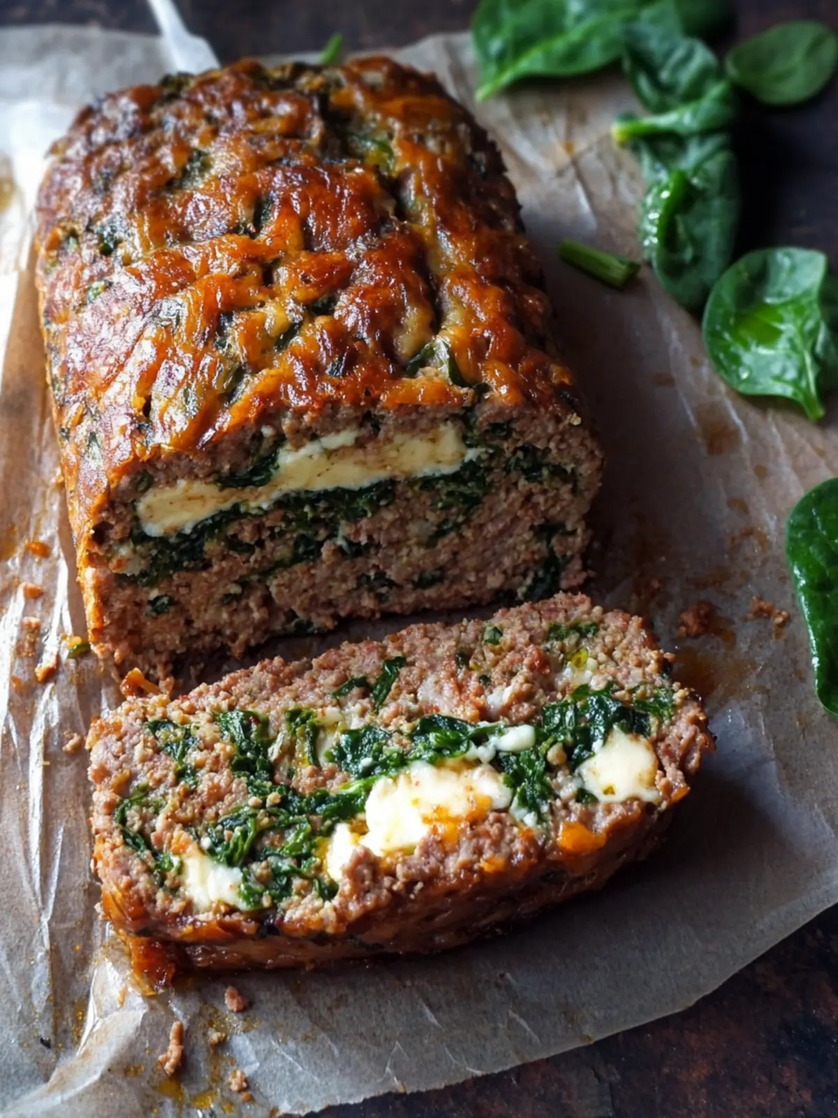 Easy Spinach and Mozzarella Stuffed Meatloaf: A Delicious Delight