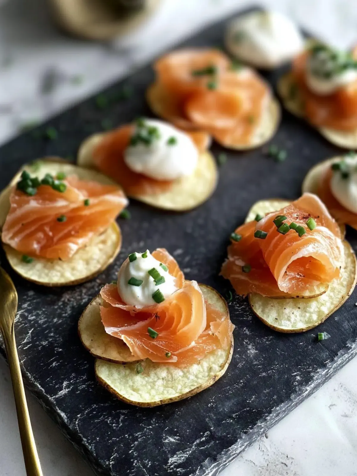 Delicious Smoked Salmon Potato Chip Canapés for Effortless Entertaining