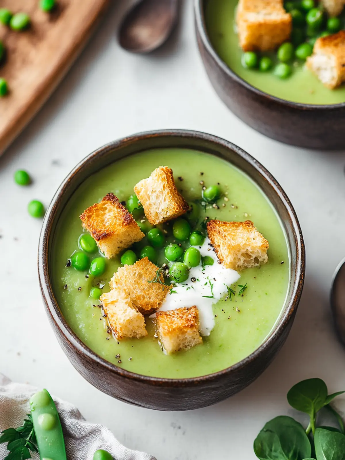 Ultimate Homemade Comfort Pea Soup with Delicious Croutons